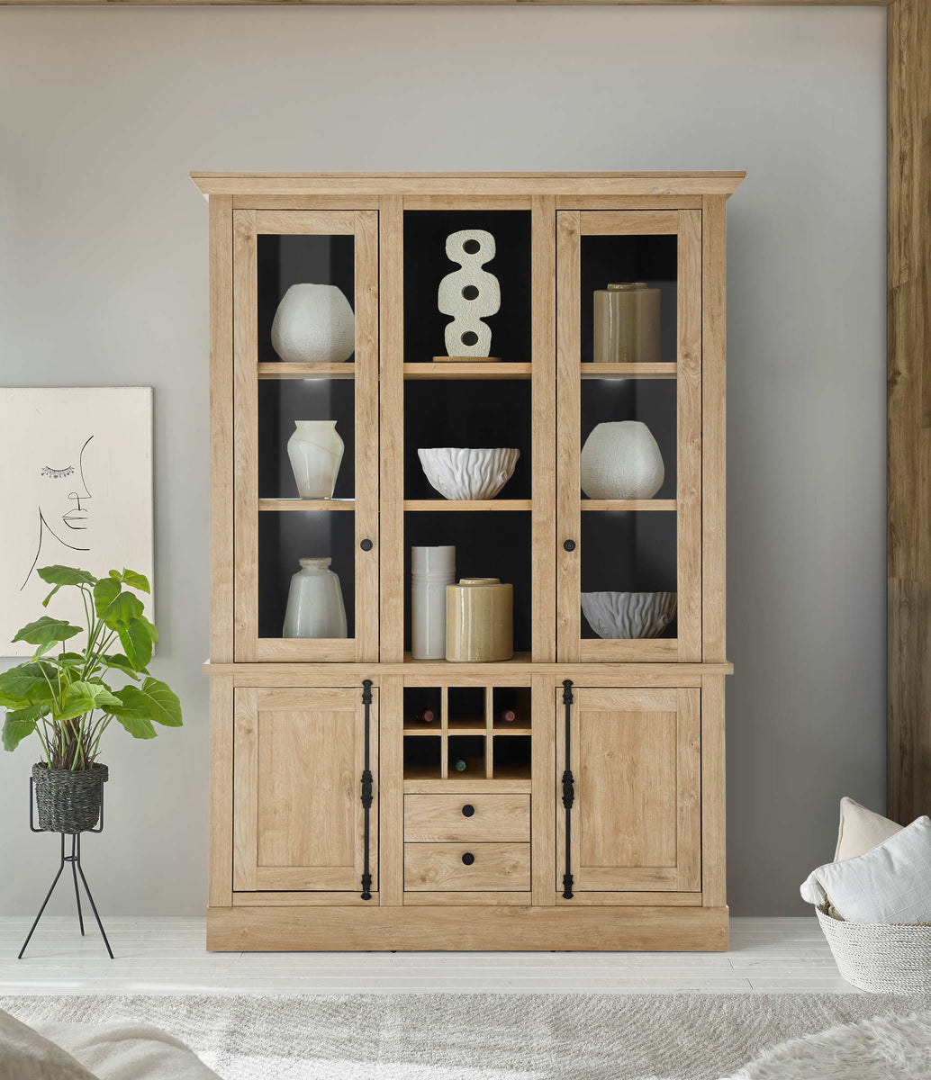 Buffetschrank Eiche 147cm mit Flaschenregal Cardiff – Empinio24