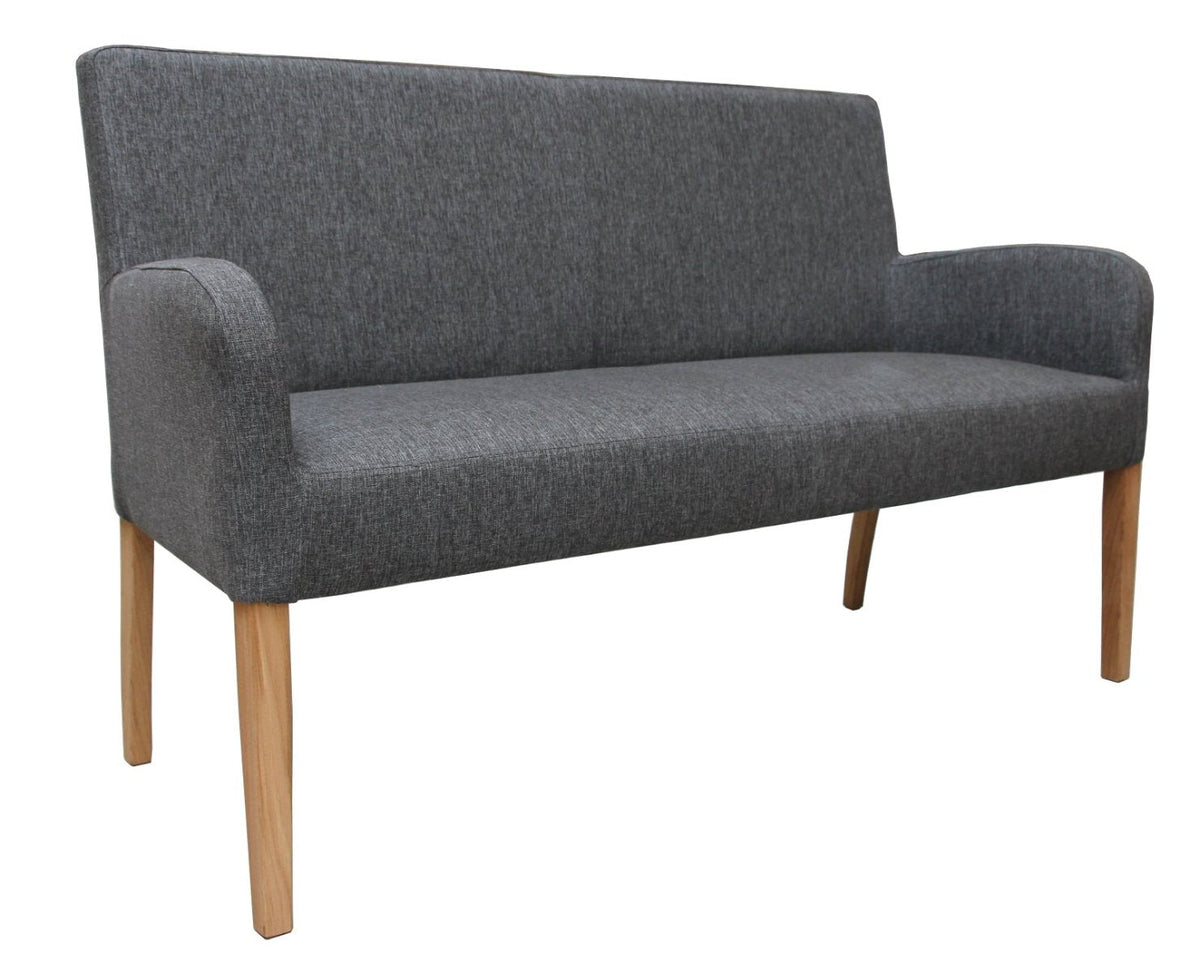 Sitzbank Alfo Stoff 123 cm – Buche/Eiche massiv – Empinio24